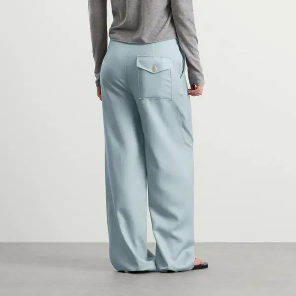 Auralee Wool Herringbone Cargo Pants - Dusty Blue | Editorialist